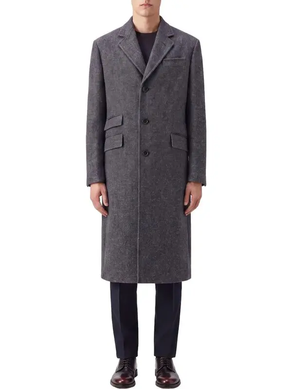 Valentino Garavani Single-breasted Merino Wool Long Coat - Grey