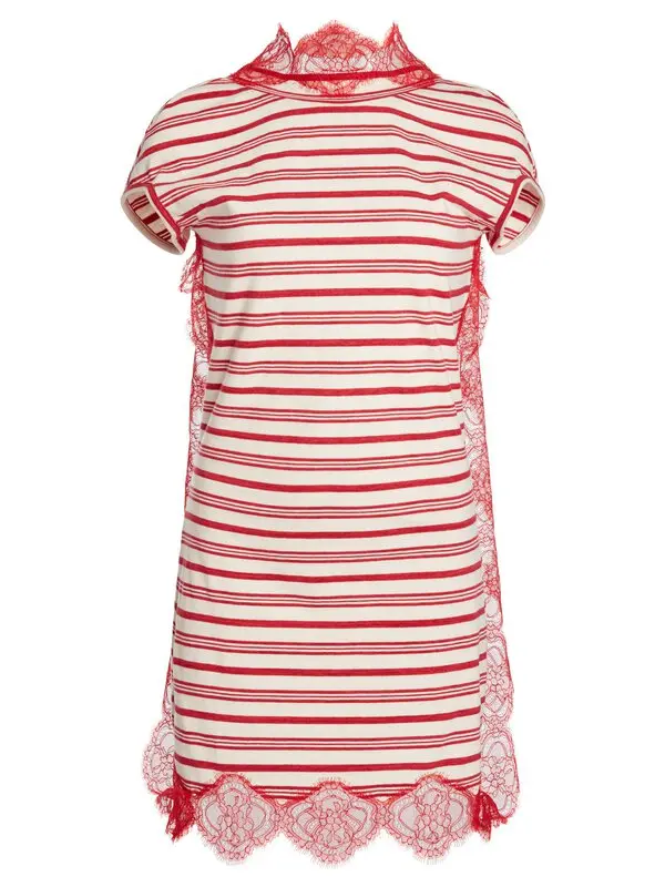 Christopher Esber Striped Lace-trimmed Mini Dress - Stripe