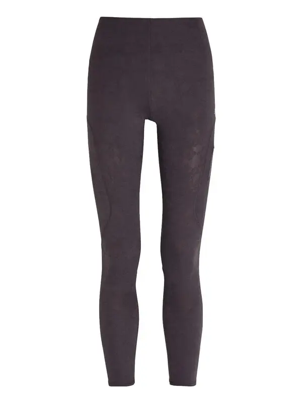 Stella McCartney Adidas X Floral Stretch-knit Running Leggings - Black