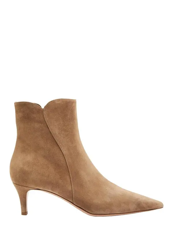 GIANVITO ROSSI Levy 55 Suede Ankle Boots - Camel