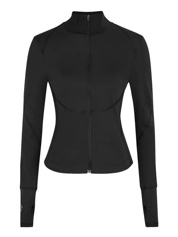 Stella McCartney Adidas X Training Logo Stretch-jersey Mid-layer Jacket - Black