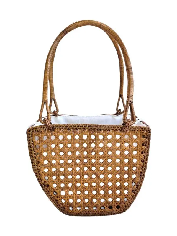 OHSUN Neutrals Lana Mini Rattan Bucket - White