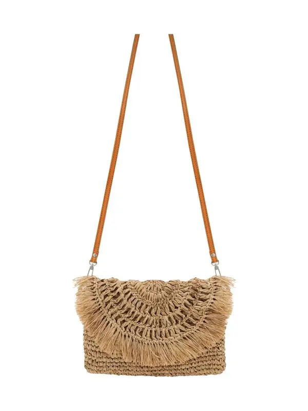 OHSUN Neutrals Ruby Raffia Crossbody - Red