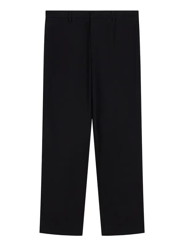 Armani Exchange Regular Fit Cotton Canneté Trousers - Black