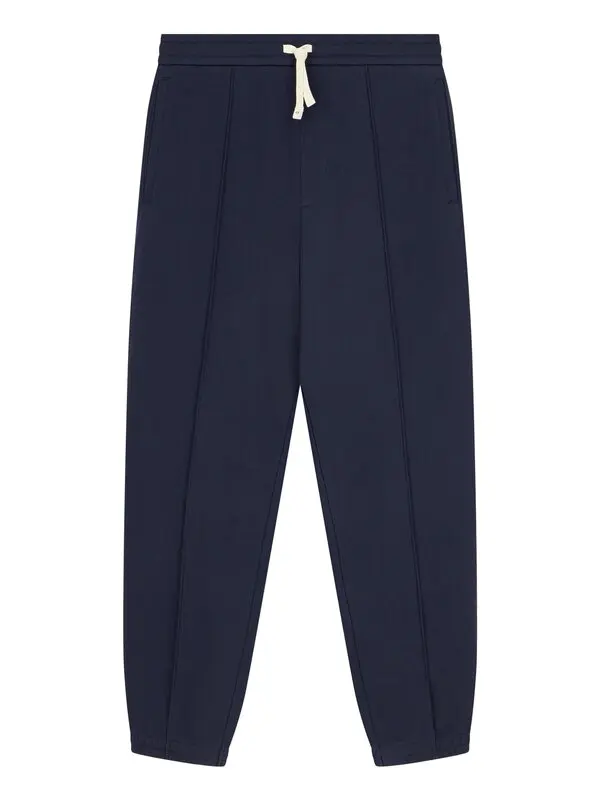 Armani Exchange Regular Fit Trousers In Cotton French Terry - Navy Blue