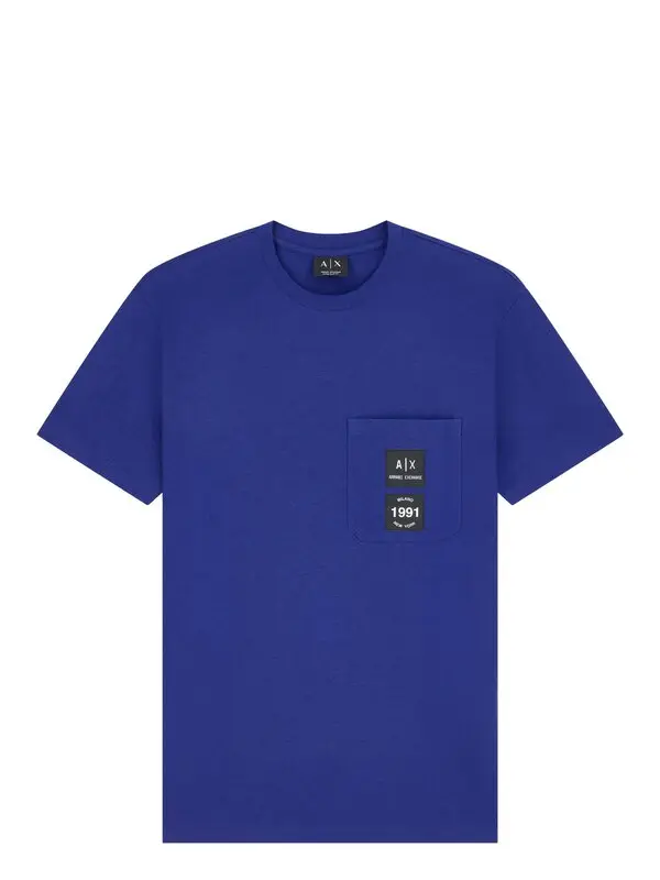 Armani Exchange Slim Fit T-shirt In Cotton Jersey - Blue