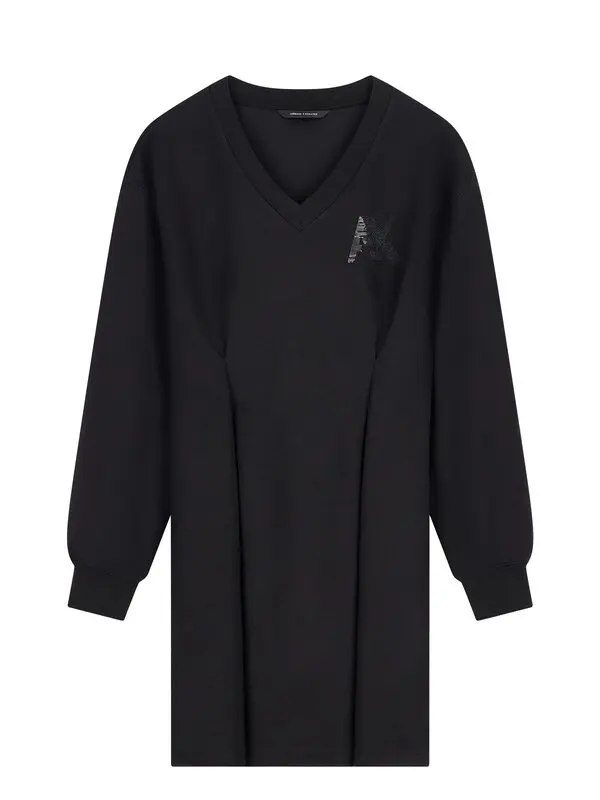 Armani Exchange Regular Fit Ribbed Dress - Black