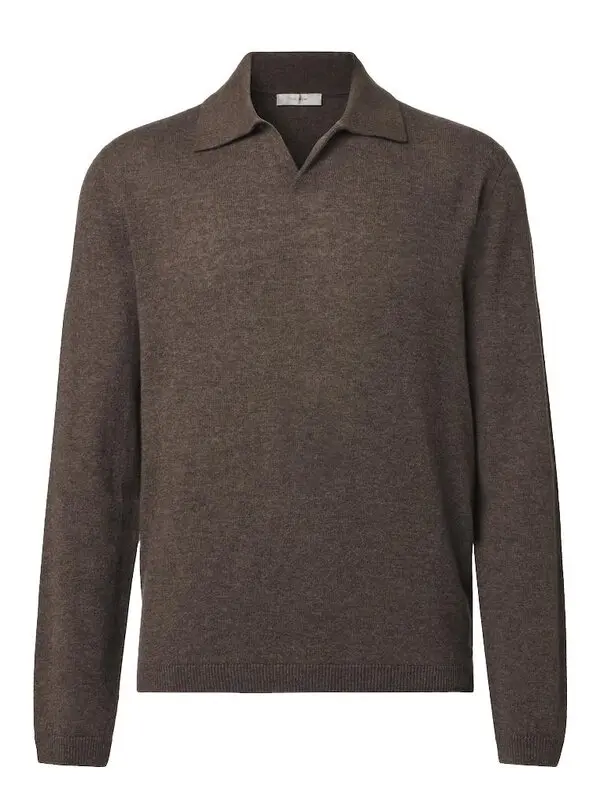 THE ROW Ripley Cashmere Polo Sweater - Brown