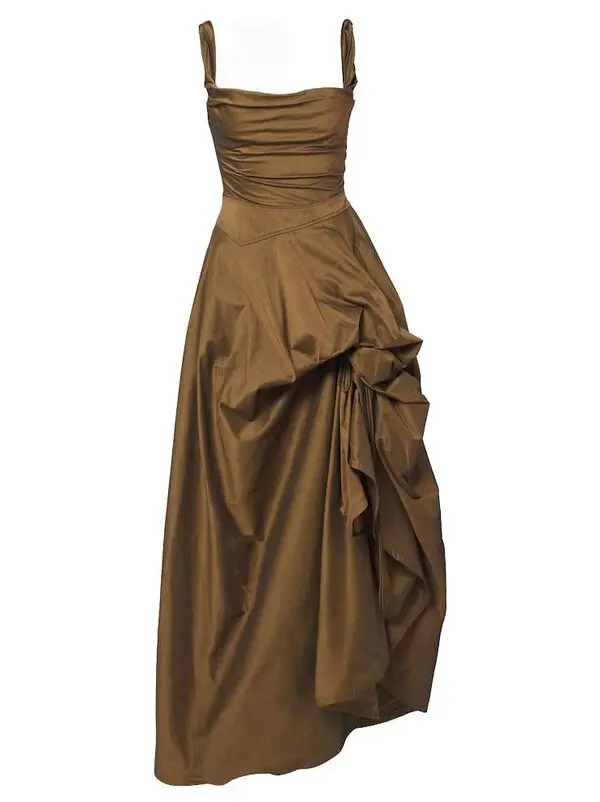 VIVIENNE WESTWOOD Chichi Draped Cotton-blend Bustier Dress - Brown
