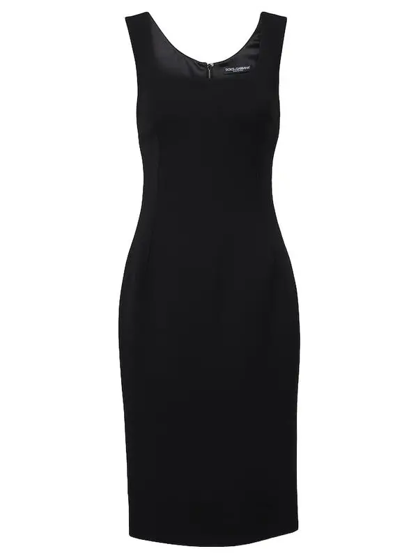 Dolce & Gabbana Virgin Wool Midi Dress - Black