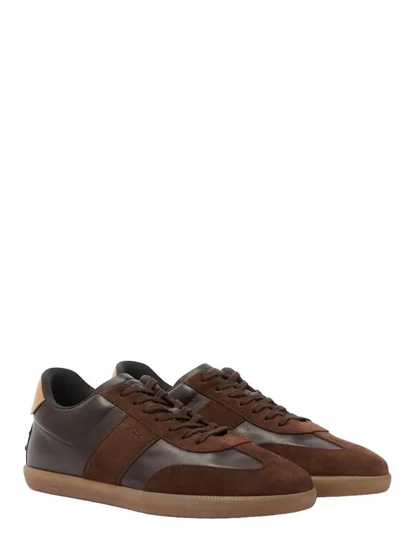 TOD'S Leather And Suede Sneakers - Brown