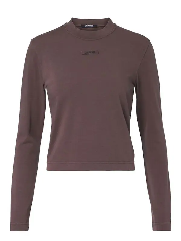 Jacquemus Gros Grain Cotton-blend Jersey T-shirt - Brown
