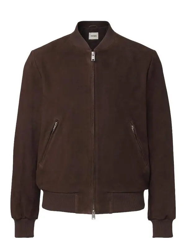 ARMA Didier Suede Bomber Jacket - Brown