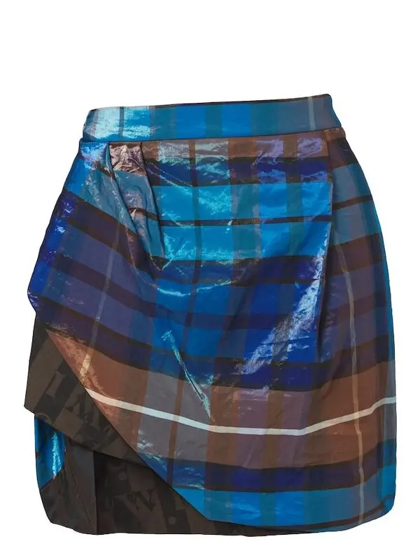 VIVIENNE WESTWOOD Zora Draped Plaid Miniskirt - Blue
