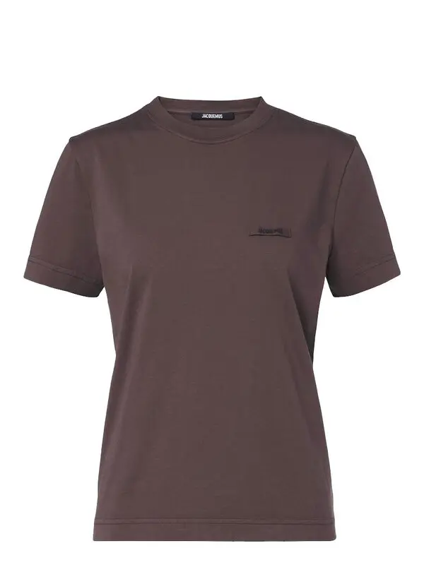 Jacquemus Gros Grain Cotton Jersey T-shirt - Brown