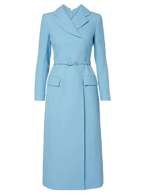 EMILIA WICKSTEAD Wool Crepe Midi Dress - Blue