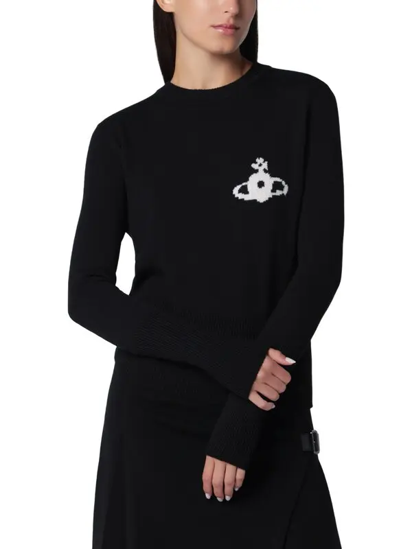 VIVIENNE WESTWOOD Jumper With Embroidered Orb Logo - Black