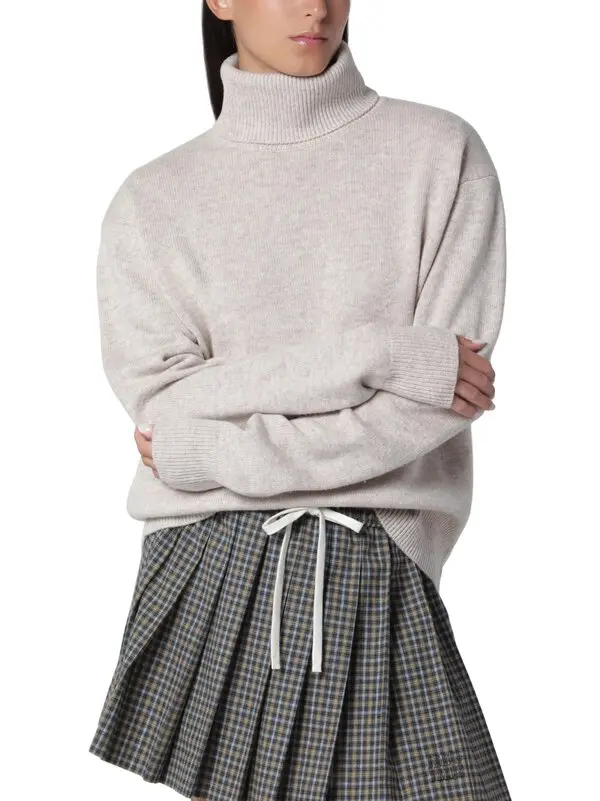 THE FRANKIE SHOP Gala Light Merino Wool Turtleneck Sweater - Beige
