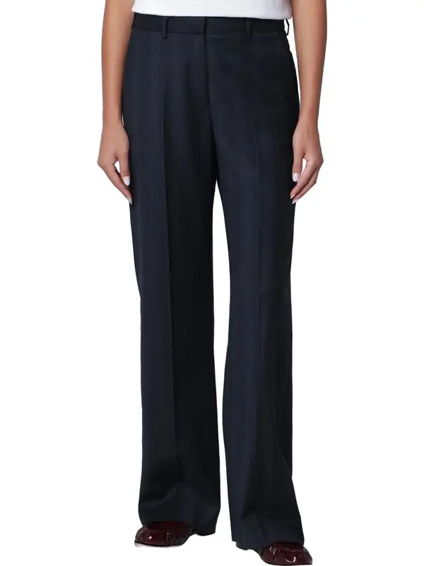 BLAZÉ MILANO Navy Prince Of Wales Pattern Wool Trousers - Blue