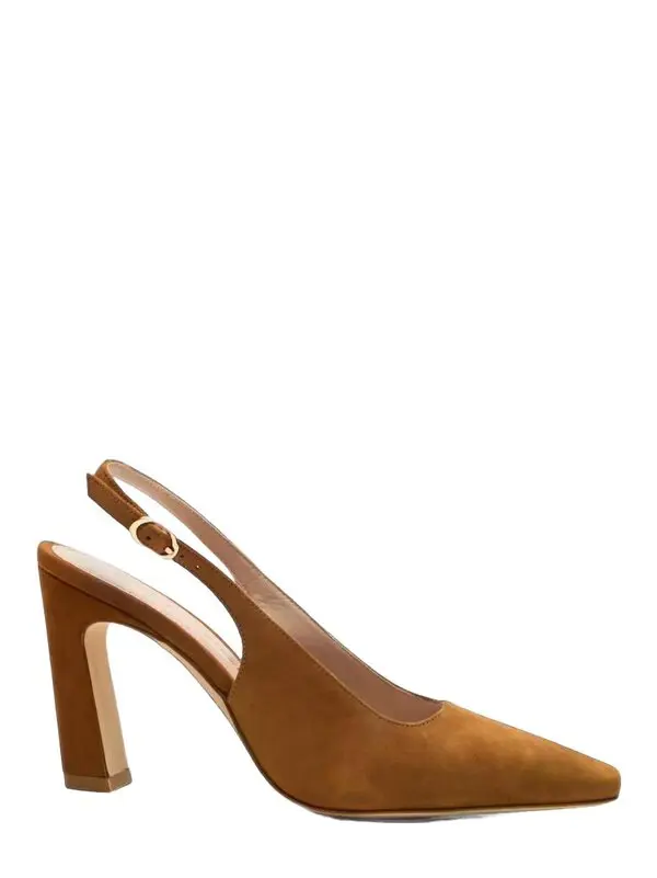 STUART WEITZMAN Stassi Slingback Suede Pumps - Brown