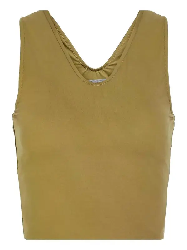 SPENCE Cosmic Racer V-neck Cropped Tank Top - Green