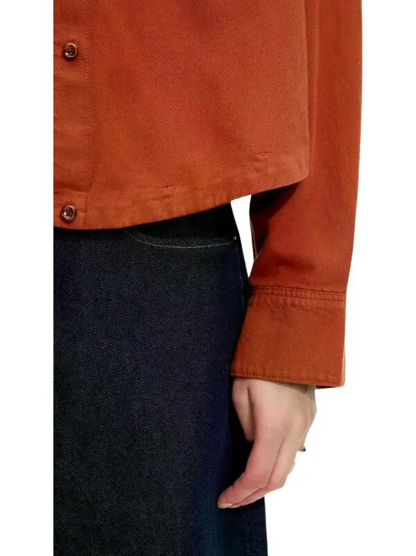 JNBY Cropped Button-up Shirt With Classic Collar - Brown