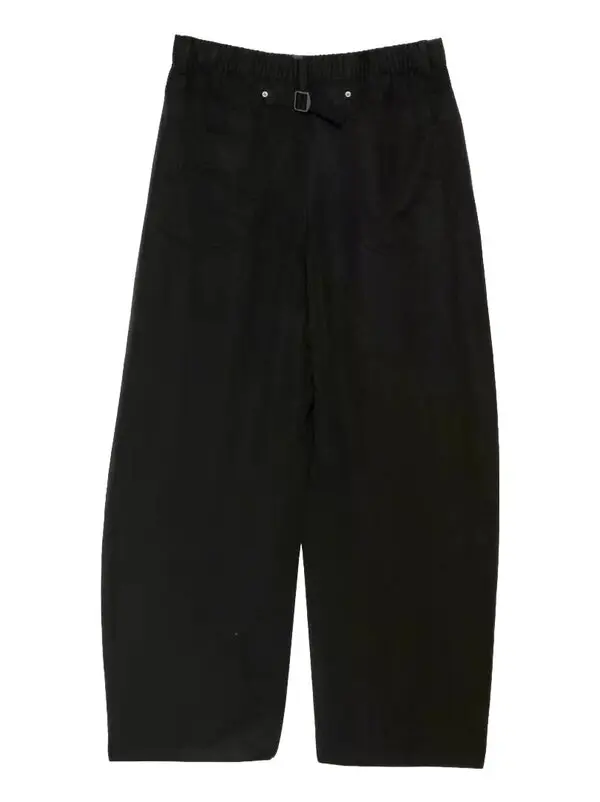 CROQUIS Wide-leg Trousers With Drawstring Waist - Black