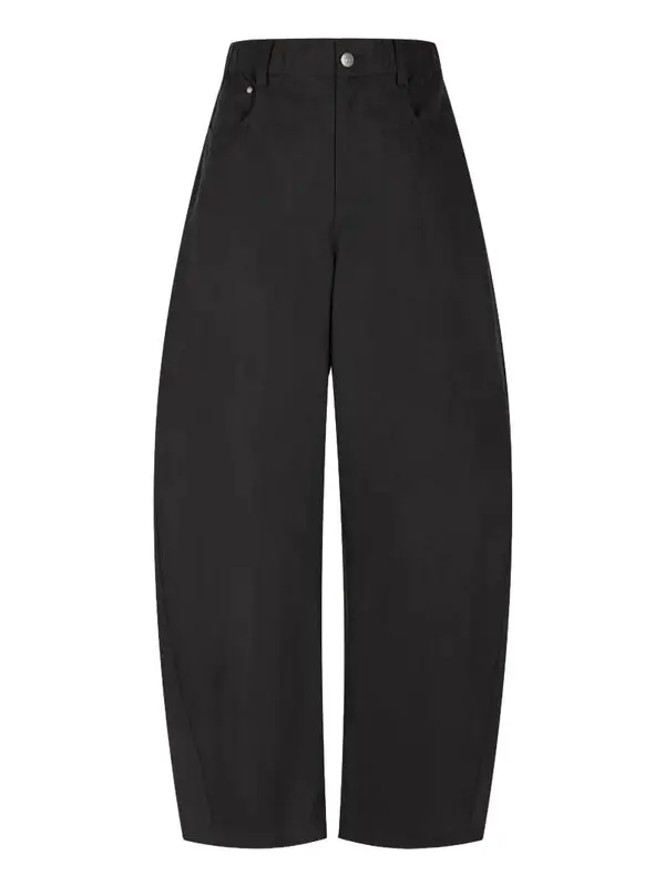CROQUIS Wide-leg Trousers With Drawstring Waist - Black