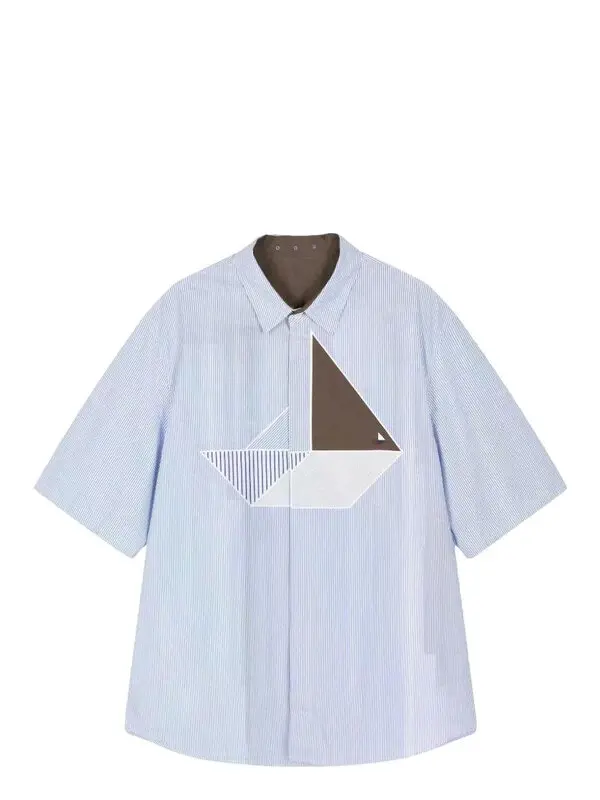 CROQUIS Sailboat-appliqué Shirt - Blue