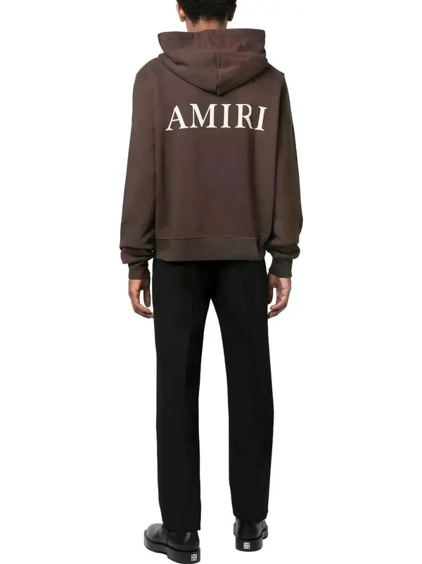Amiri Logo-print Cotton Hoodie - Brown