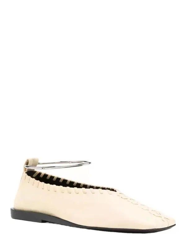 JIL SANDER Stitch Detail Ballerina Shoes - Neutrals