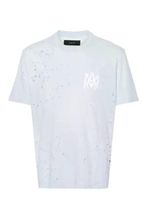 Amiri Washed Shotgun Cotton T-shirt - Blue