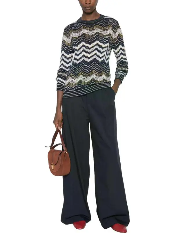 Missoni Zigzag-knit Crew Neck Sweater - Blue