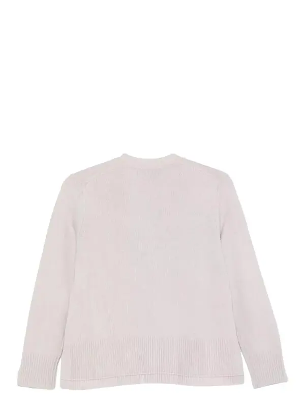Alpha Studio Ribbed Knit Side Slit Pullover - Neutrals