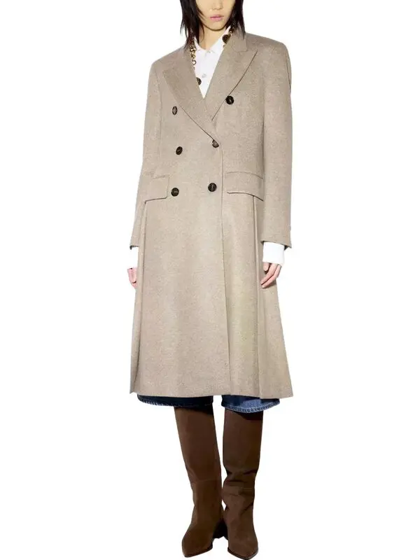 Liviana Conti Double-breasted Peak-lapel Coat - Brown