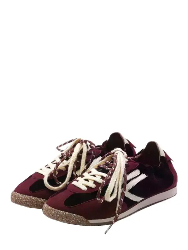 PURAAI Panelled Velvet Sneakers - Red