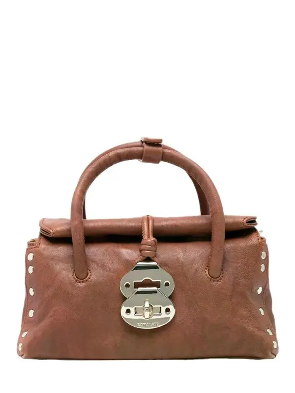 ZANELLATO Baby Dotta Studded Leather Tote Bag - Brown