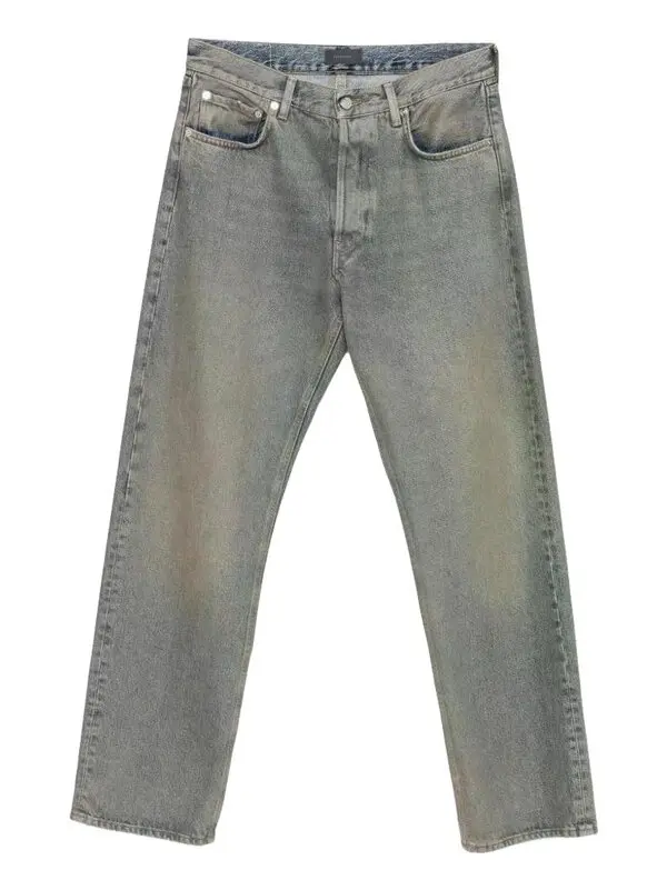 HAIKURE Faded Effect Logo Patch Jeans - Blue