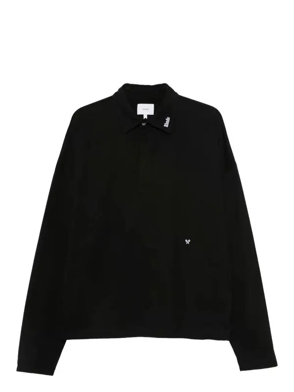 Rhude Logo-embroidered Long-sleeve Polo Shirt - Blue