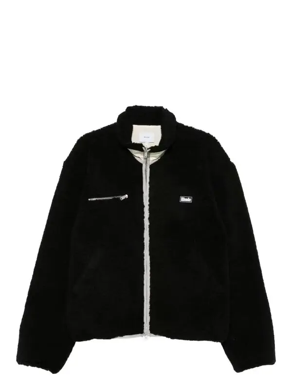 Rhude Logo-patch Fleece Jacket - Black