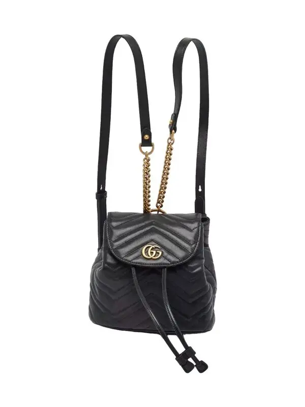 Gucci Gg Marmont Matelassé Mini Backpack - Black