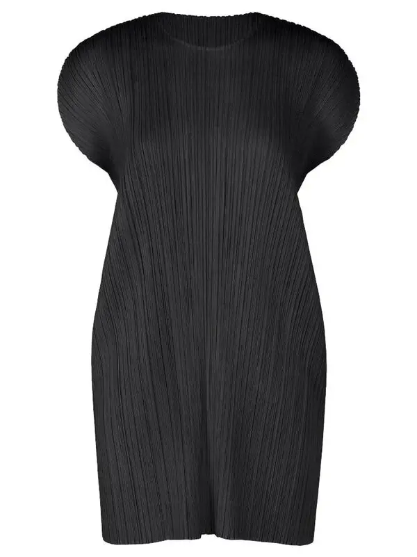 Issey Miyake Plissé-effect Mini Dress - Black