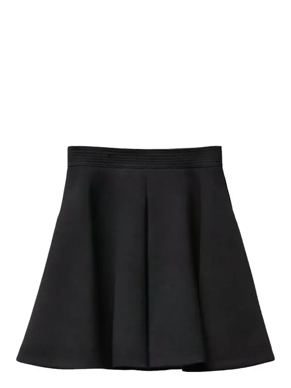 Versace Natté Wool Mini Skirt With Medusa Zip - Black
