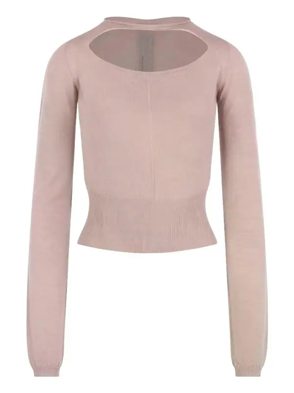 Rick Owens Cut-out Ribbed-hem Fine Knit Sweater - Pink