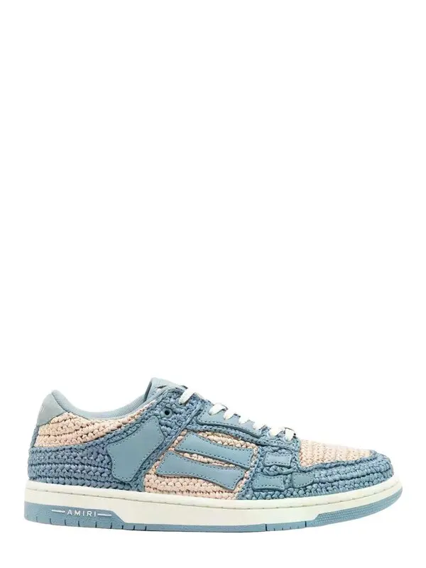 Amiri Skel Woven-raffia Sneakers - Blue