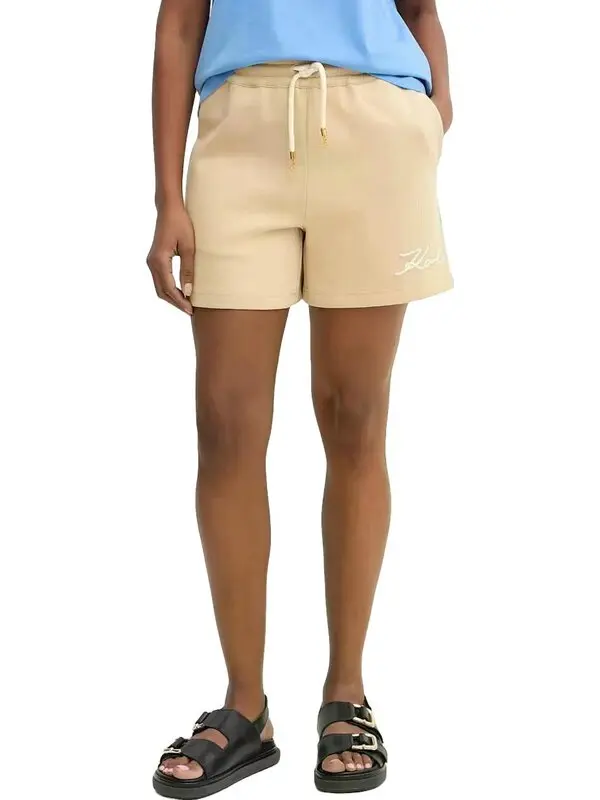 Karl Lagerfeld Rope-detail Jersey Shorts - Neutrals
