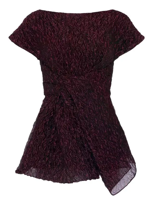 ROKSANDA Textured Knot Detail Top - Red