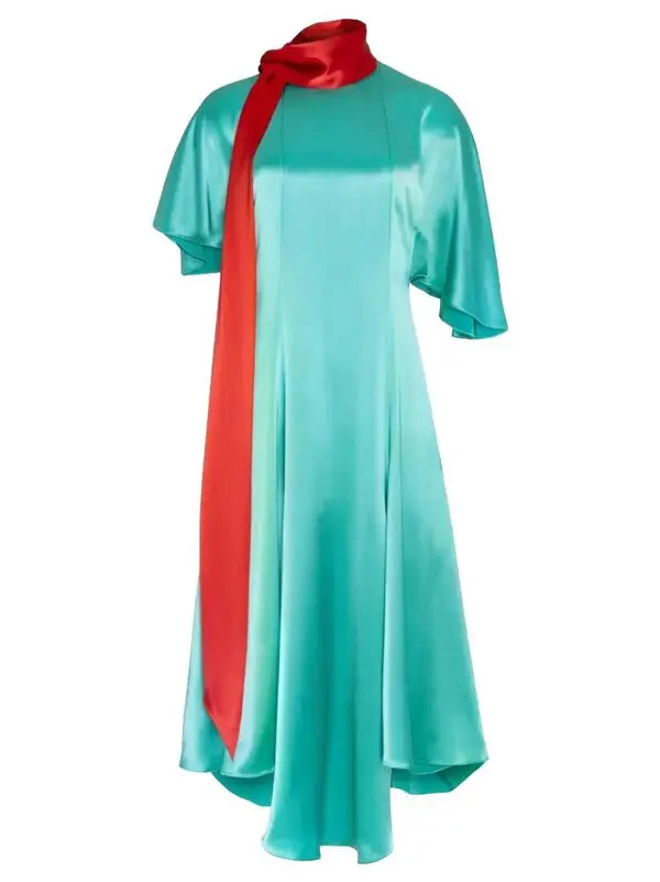 ROKSANDA Wren Asymmetric Dress With Cape Detailing - Blue