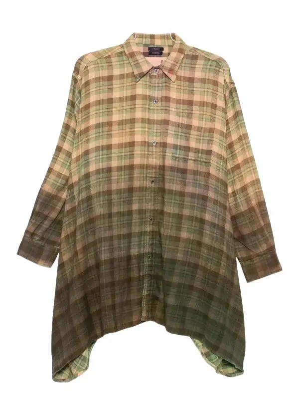 R13 Plaid Patterned Draped Shirt - Neutrals