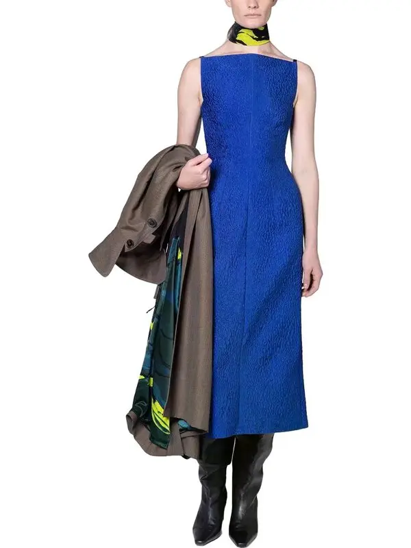 ROKSANDA Mila Textured-finish Midi Dress - Blue
